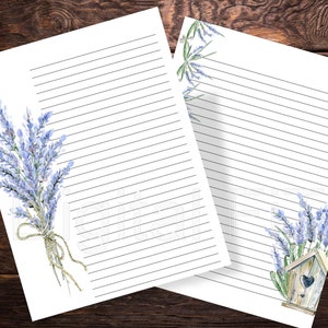 Lavender, Digital Writing Paper, 6 Pages, 8.5x11, JPG, PDF - Etsy