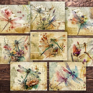 Dragonflies Digi Kit, Dragonfly Papers, Dragonfly Junk Journal ...