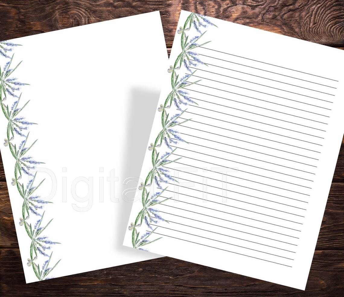 Lavender Digital Writing Paper 6 Pages 8.5x11 JPG PDF | Etsy