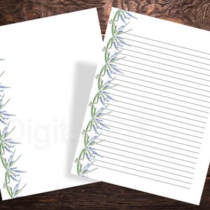 Lavender, Digital Writing Paper, 6 Pages, 8.5x11, JPG, PDF - Etsy