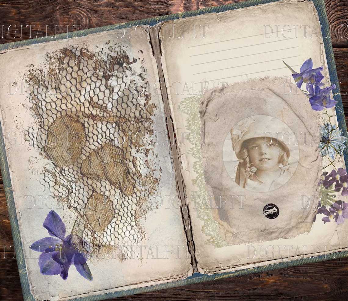 Vintage Dusty Paper Digital Junk Journal Pages 11 X 8.5 - Etsy