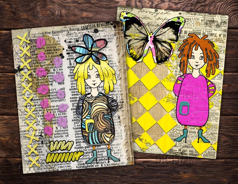 Printable Scrapbook Background Paper Set PDF – Decoupage & Collage Junk ...