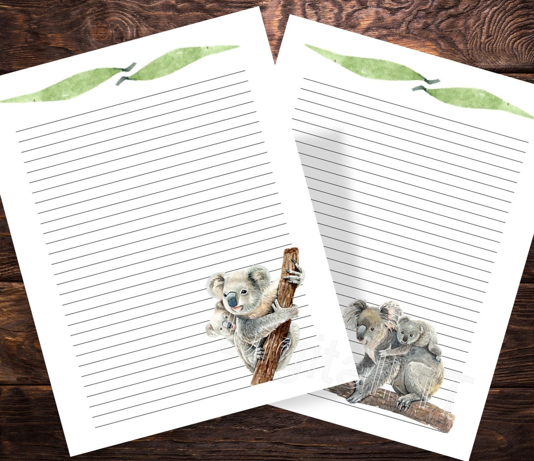 Koala Bear & Koala Baby, Printable Digital Paper, Joey, 4 Pages ...