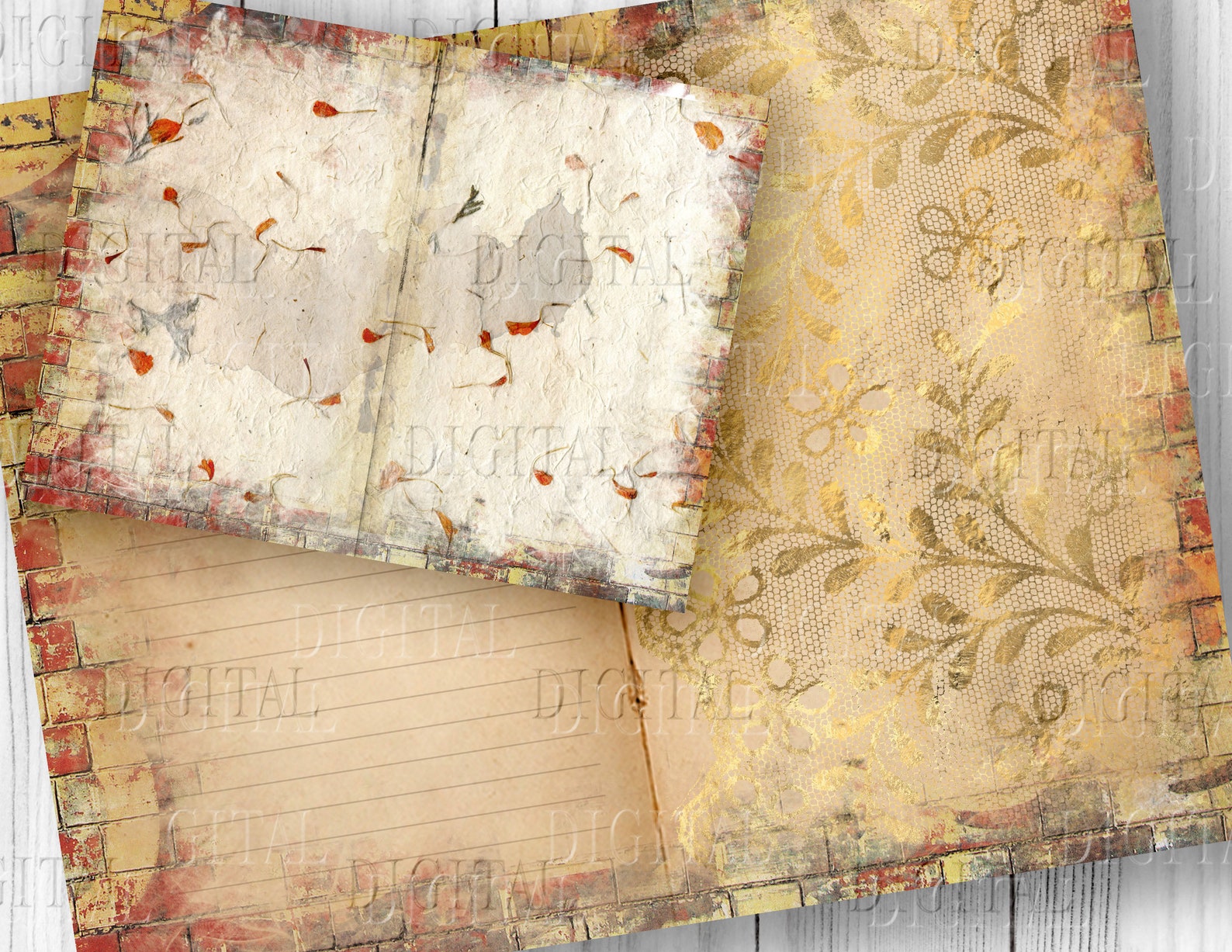 Basic Lined & Blank Journal Pages Digital Junk Journal - Etsy