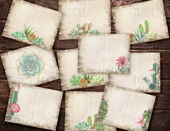 Cactus Digital Journal Kit 10 Junk Journal Pages Printable - Etsy