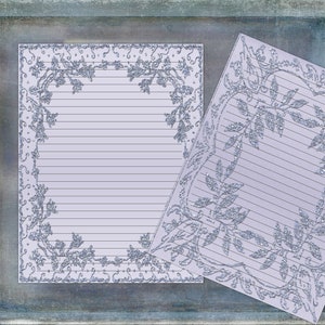 Purple Lined Pages, Writing Paper, Lavender, Violet, Collage Sheet ...