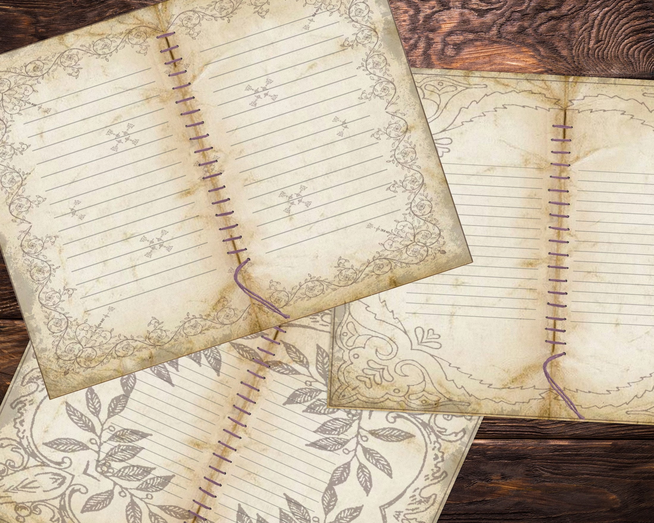 Grunge Printable Paper Lined Junk Journal Vintage - Etsy