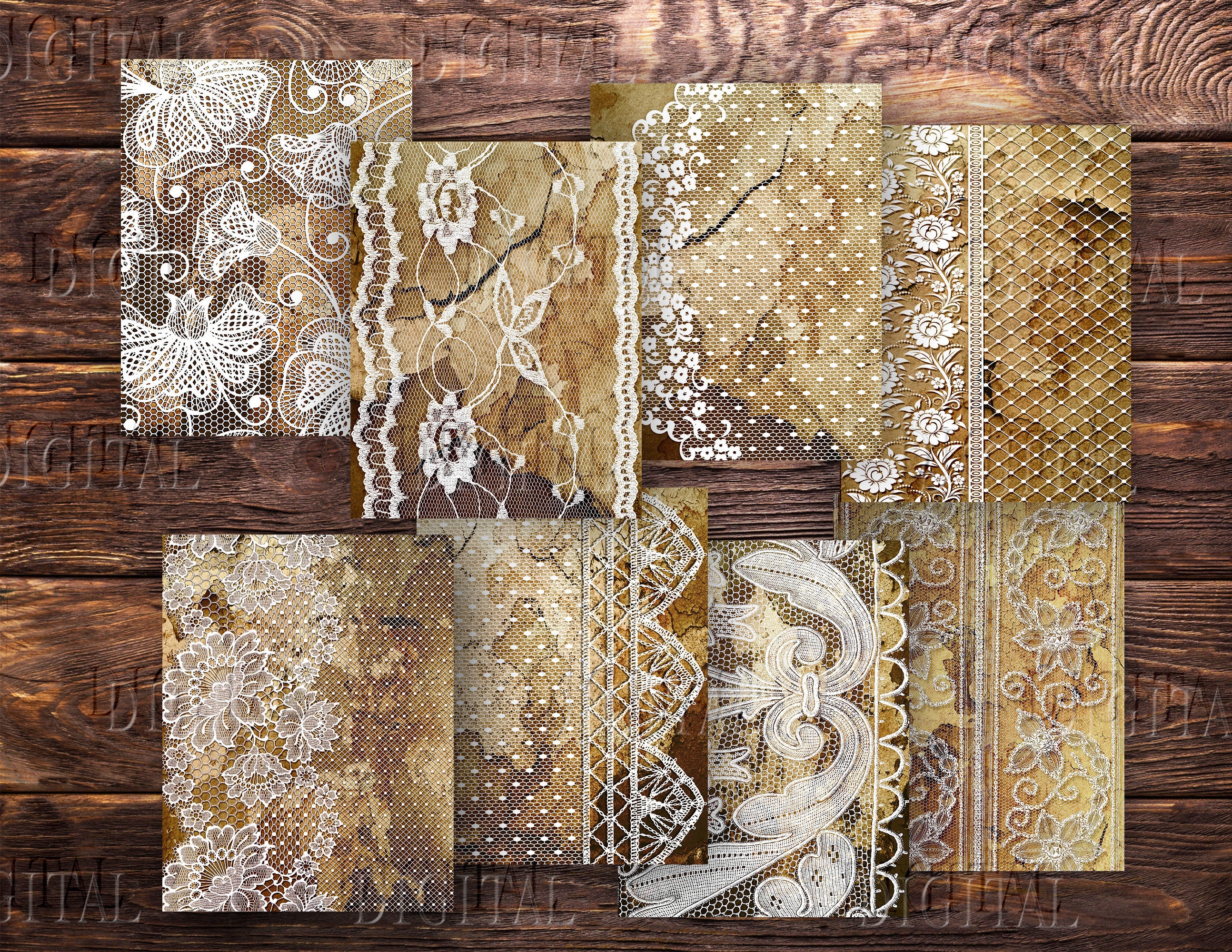 Printable Lace Paper Pack, Digital Junk Journal Pages, PDF - Etsy