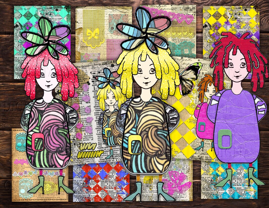 Printable Scrapbook Background Paper Set PDF – Decoupage & Collage Junk ...