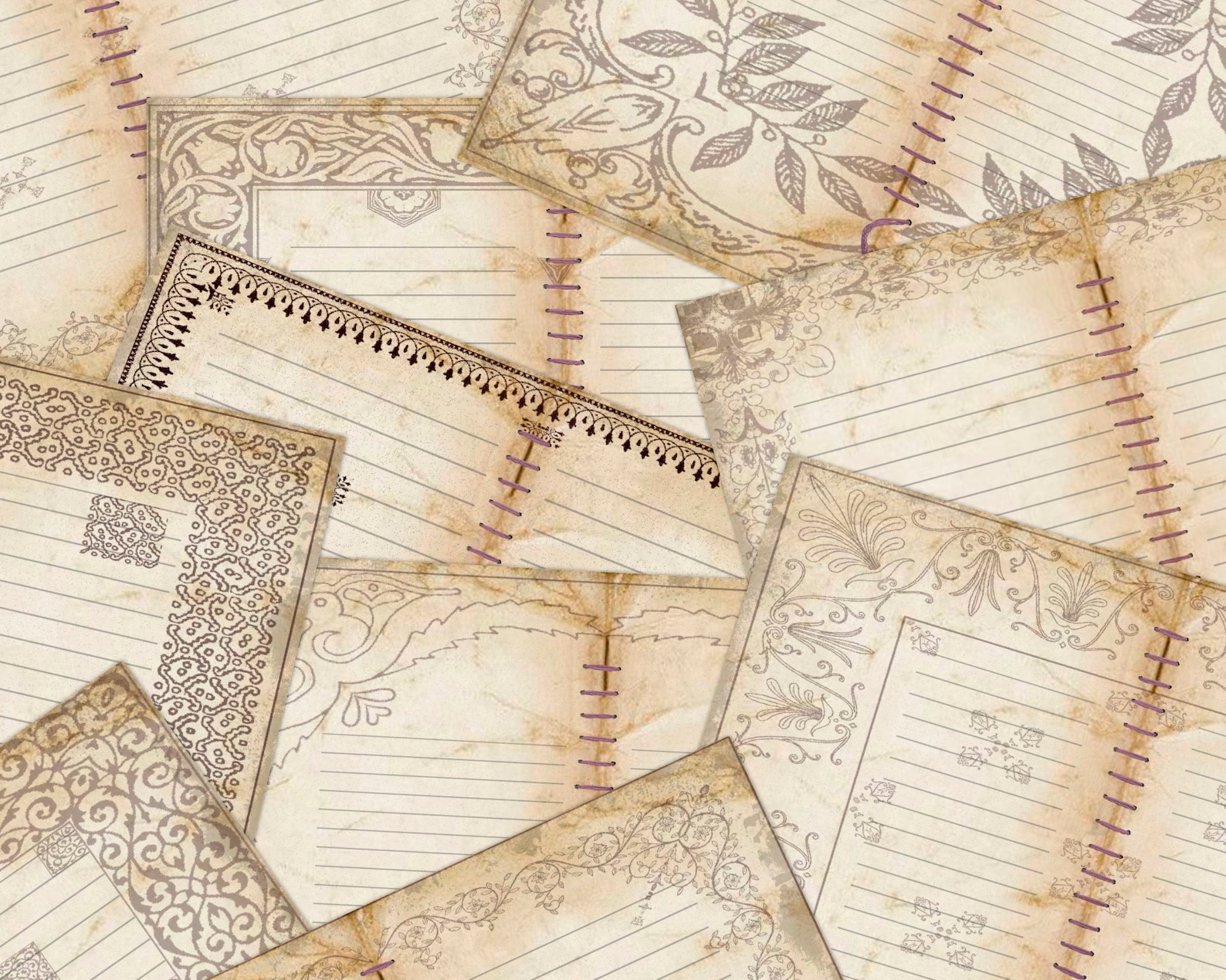 Grunge Printable Paper Lined Junk Journal Vintage | Etsy