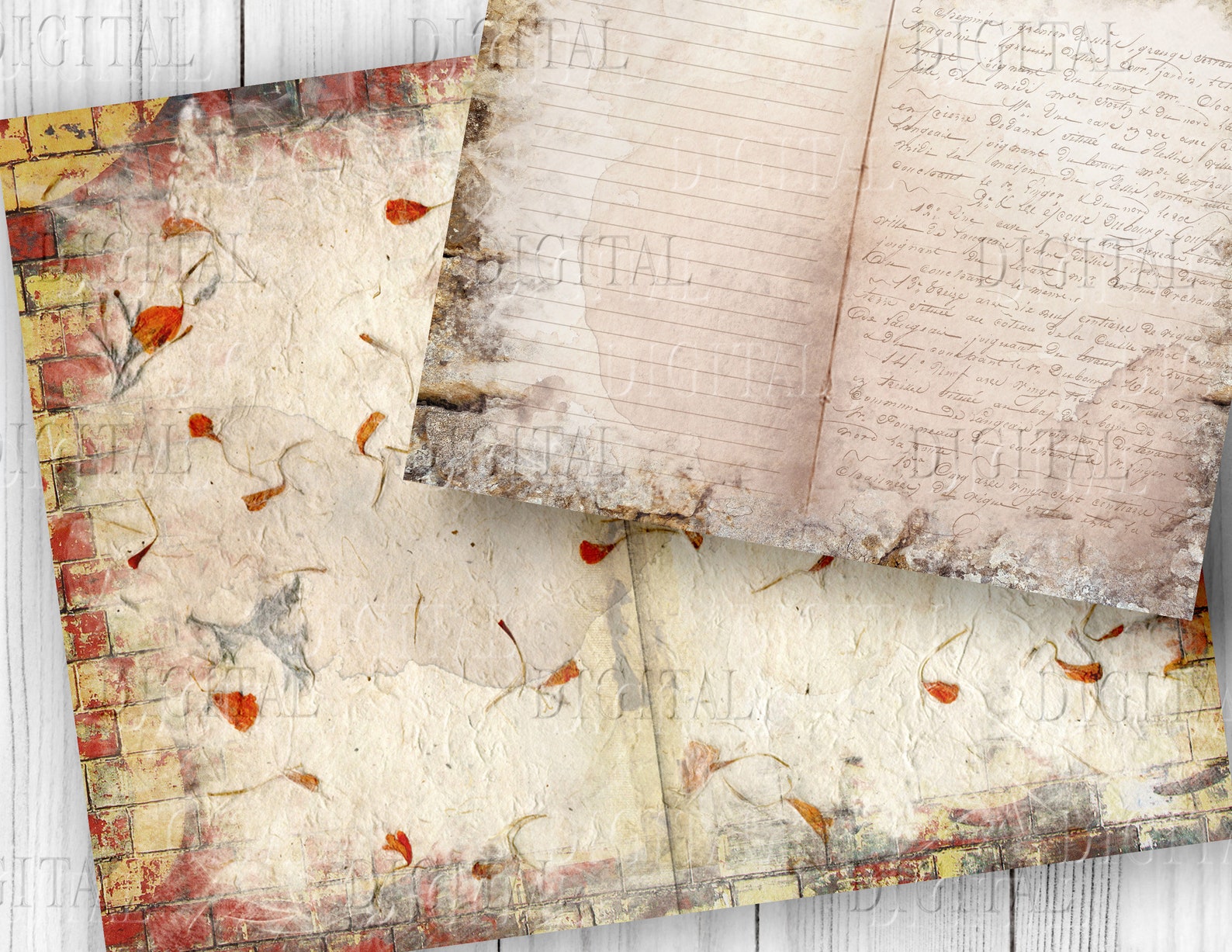 Basic Lined & Blank Journal Pages Digital Junk Journal - Etsy