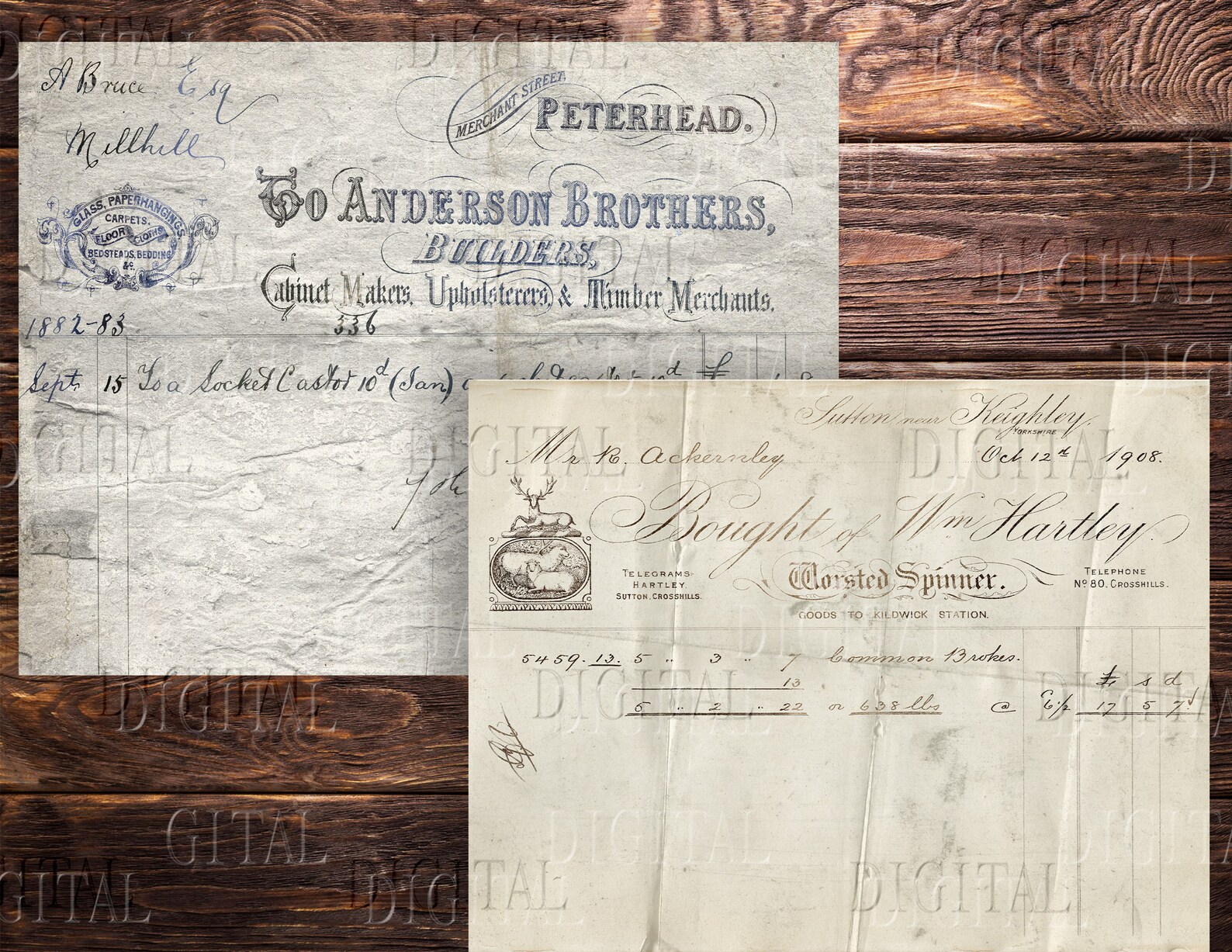 Antique Receipts & Ledgers Vintage Paper Journal Backgrounds - Etsy