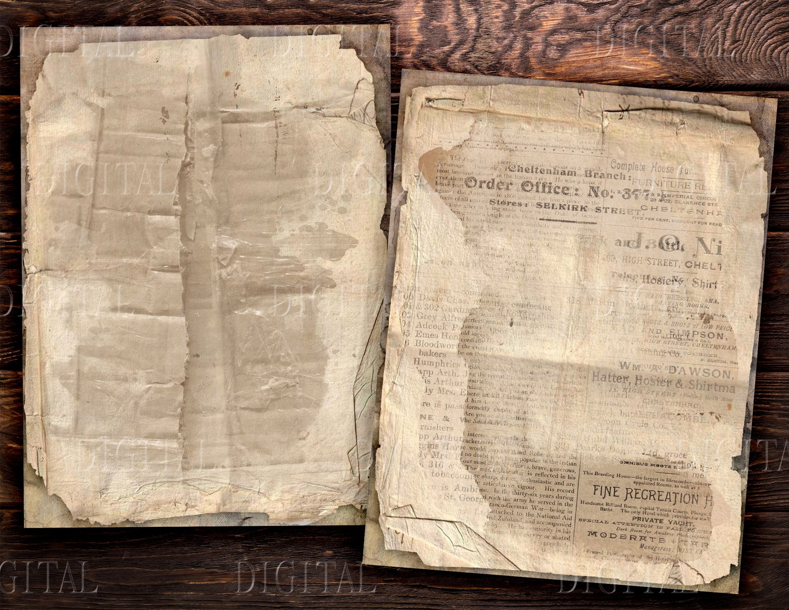 Distressed Aged Paper 7 Antique Textures Pages Vintage - Etsy