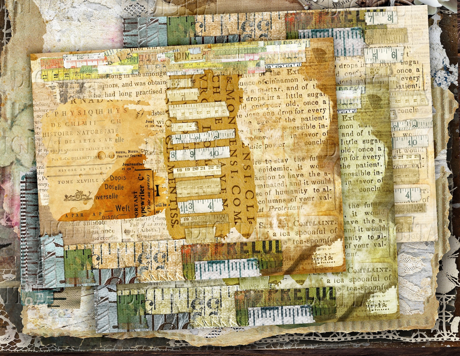 Scrap Collage Junk Journal Papers, 14 Scrapbooking Pages, 11" X 8.5 ...