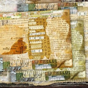 Scrap Collage Junk Journal Papers, 14 Scrapbooking Pages, 11" X 8.5 ...