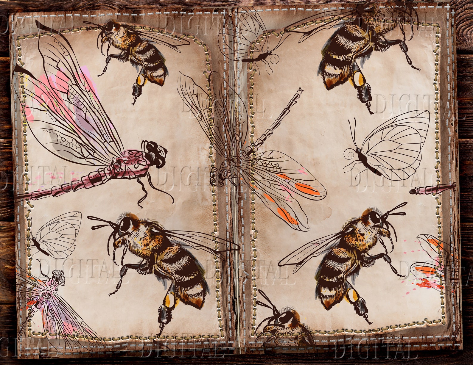 Honey Bees Junk Journal Printable Kit 10 Bumble Bee Vintage | Etsy
