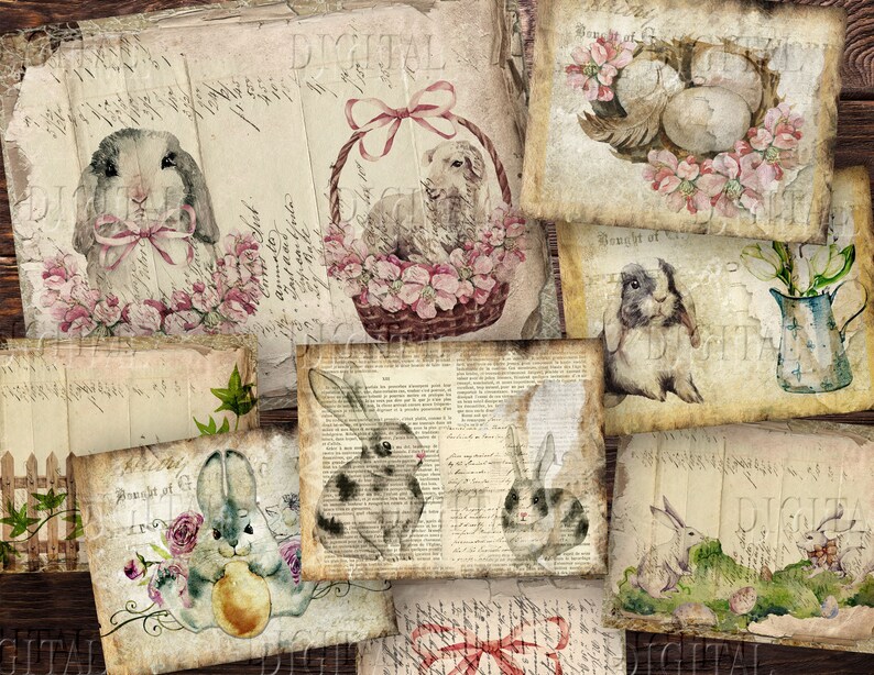 Happy Easter Collage Pages Junk Journal Printables Easter - Etsy