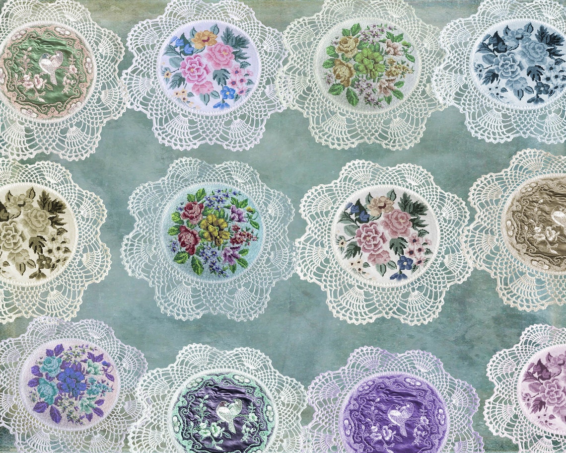 Vintage Printable Doilies Digital Ephemera Set 12 PNG - Etsy