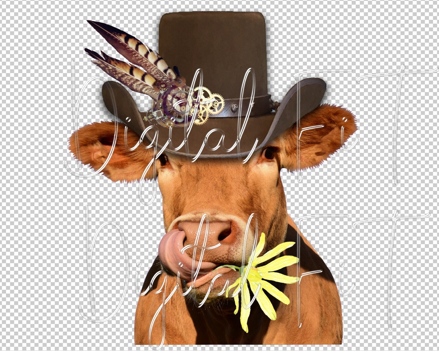 Steampunk Cow PNG Digital File Sublimation Design Instant - Etsy