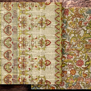 Vintage Digital Paper, 10 Scrapbook Collage Sheets, Digital Pages Pack ...