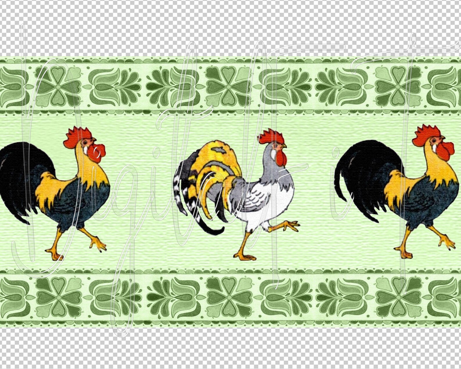Digital Borders Clip Art rooster Hen Digital Ribbon Clipart - Etsy