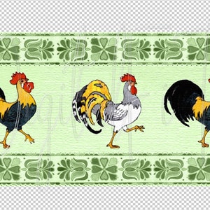 Digital Borders Clip Art rooster Hen Digital Ribbon Clipart instant ...