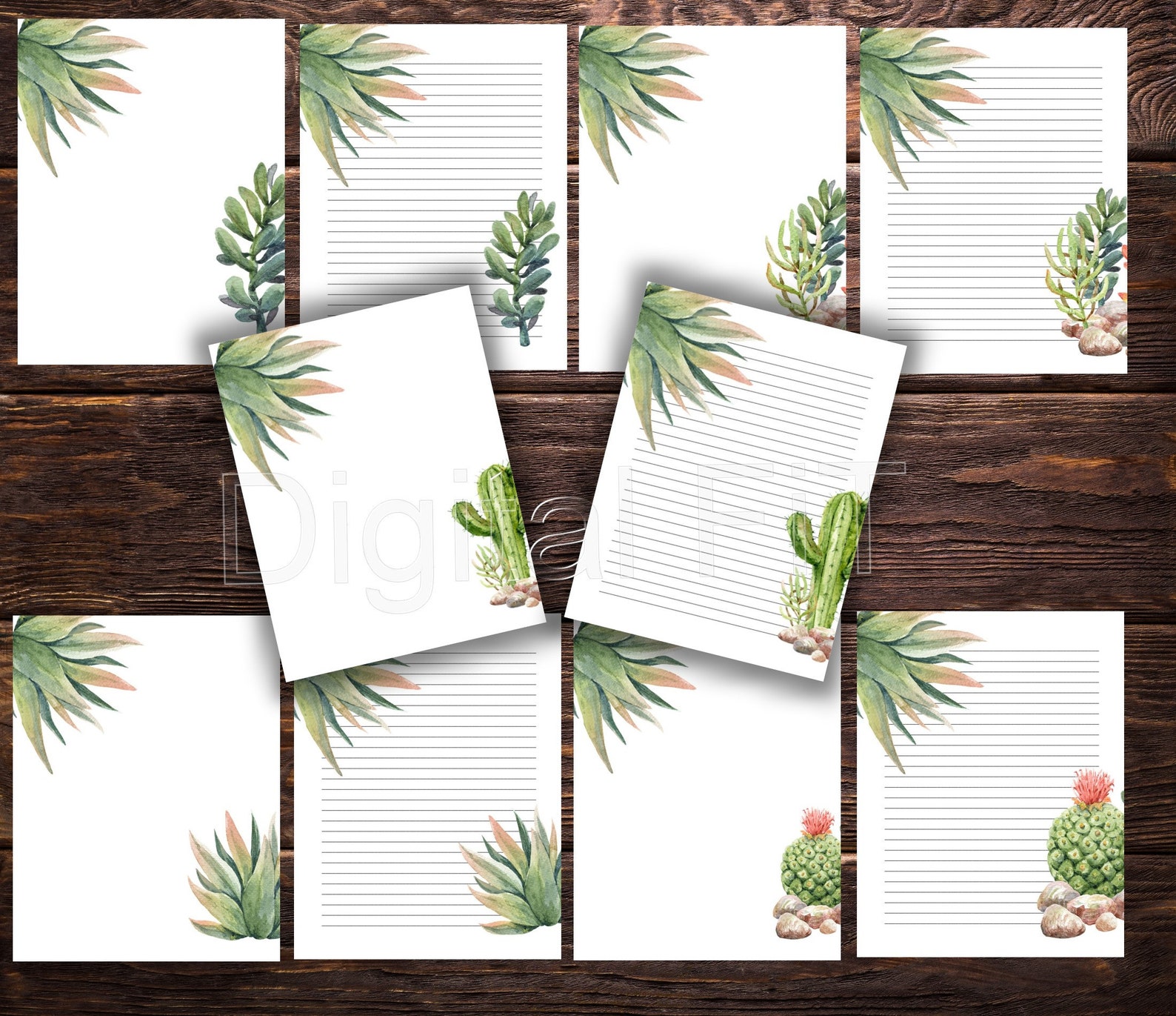 Cactus Printable Digital Paper 10 Pages Instant Download - Etsy