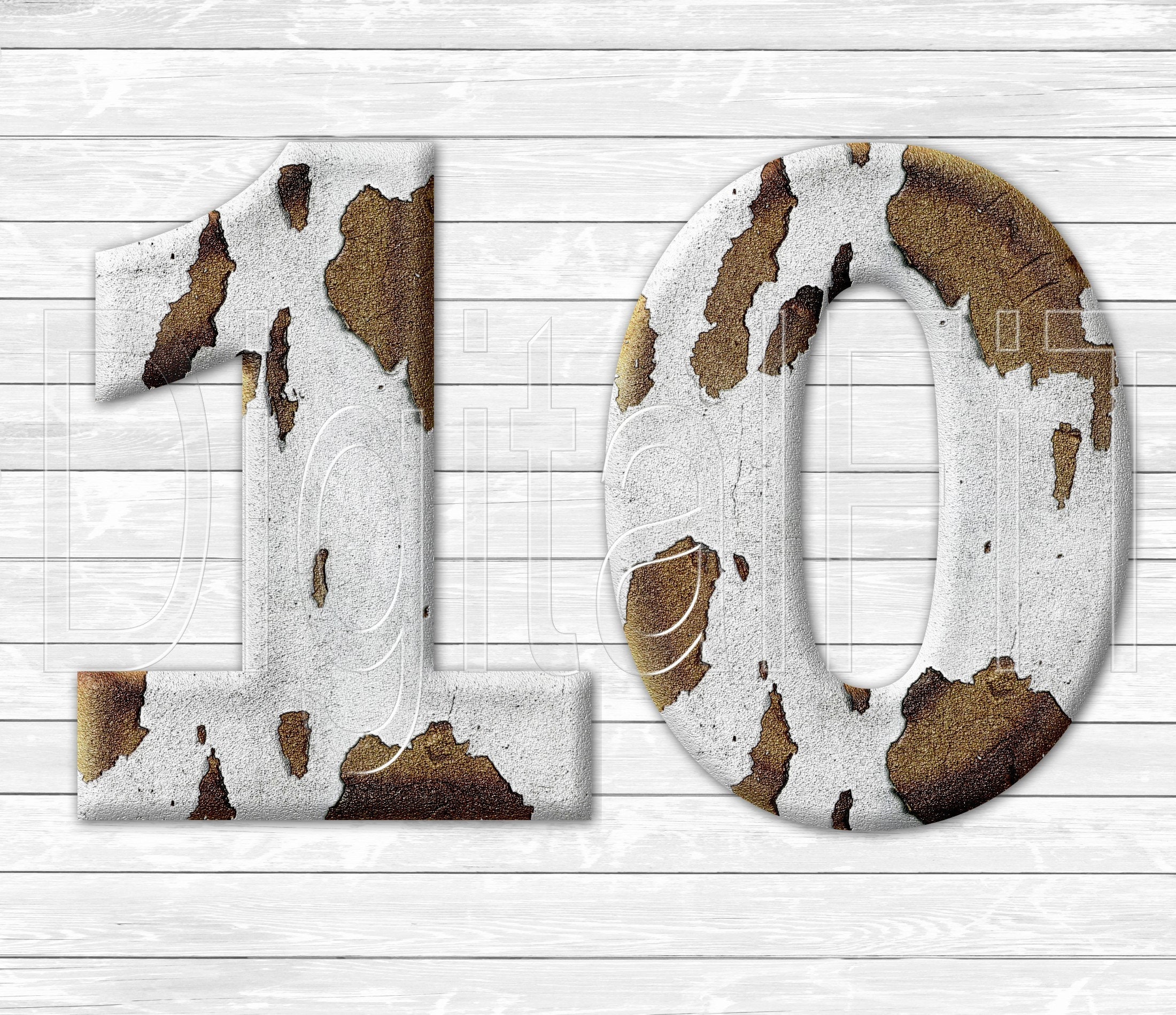 Distressed Numbers, Peeling Wood, Grunge Digital Numbers - Etsy