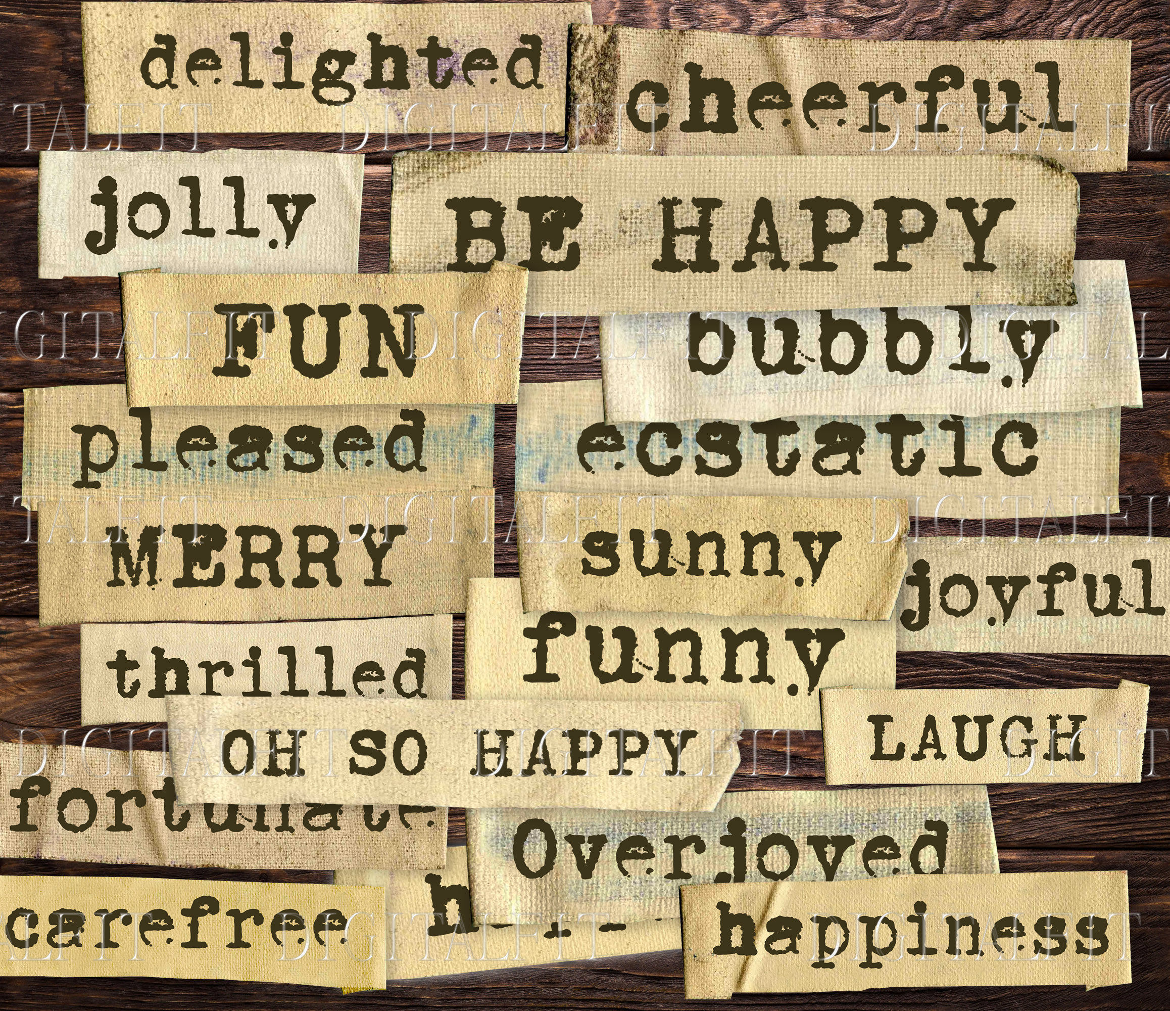 Happy Words 20 the Happiest Words Digital Words Instant | Etsy