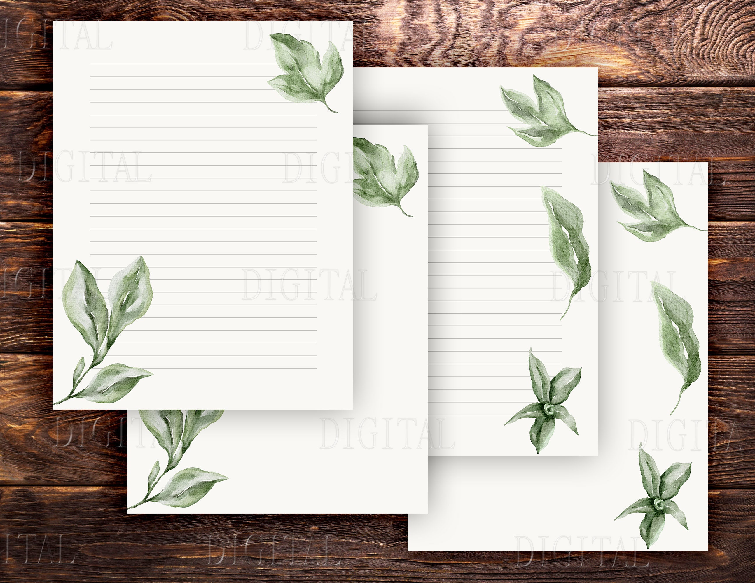 Printable Stationery Digital Writing Paper 4 Botanical - Etsy