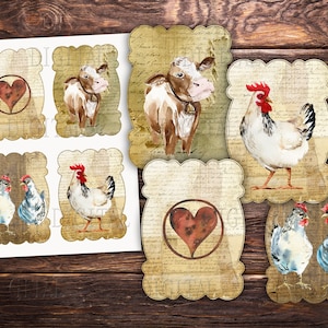 Country Living Farm Life Printable Ephemera, 50 Tags, Labels, Envelopes ...