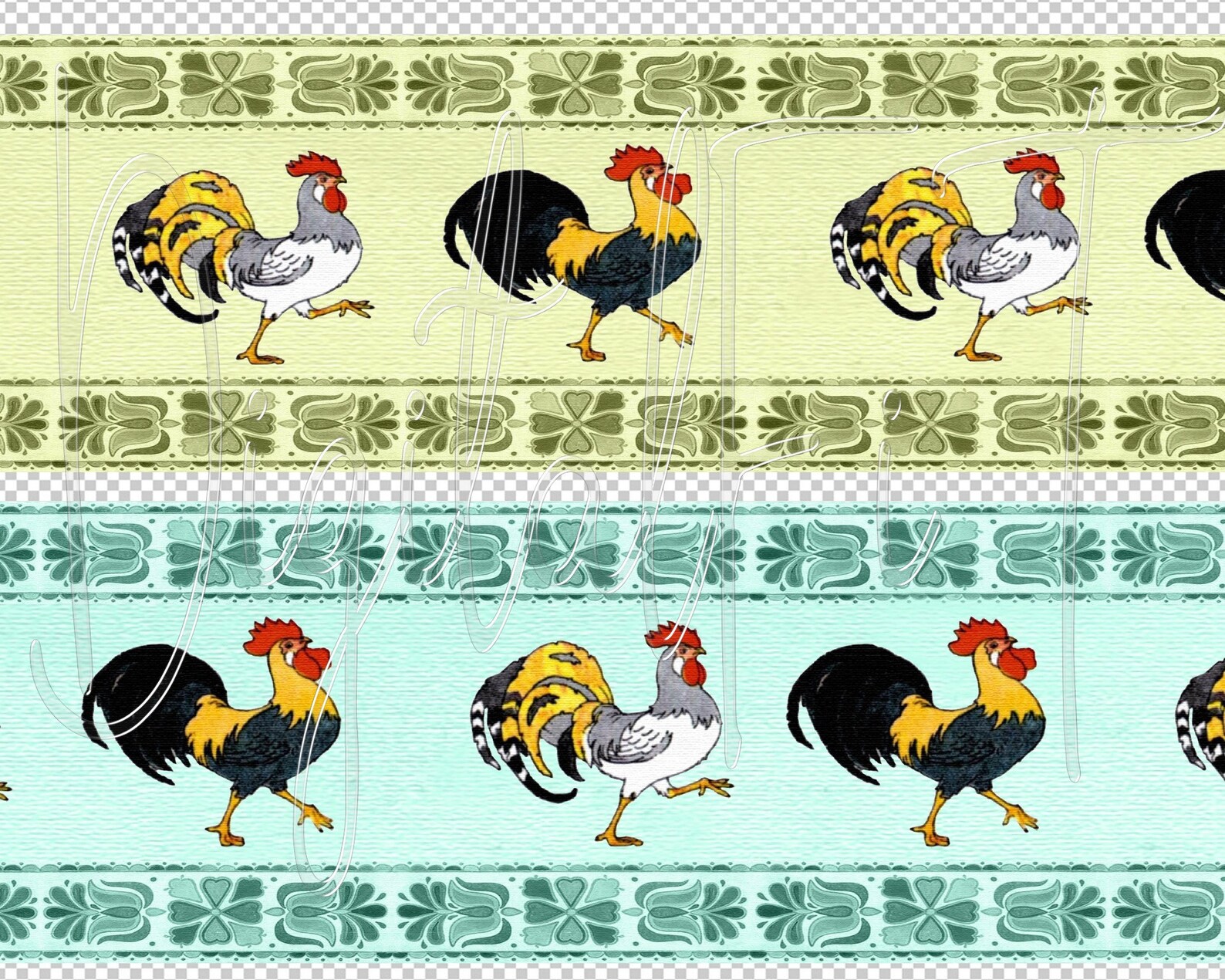 Digital Borders Clip Art rooster Hen Digital Ribbon Clipart - Etsy