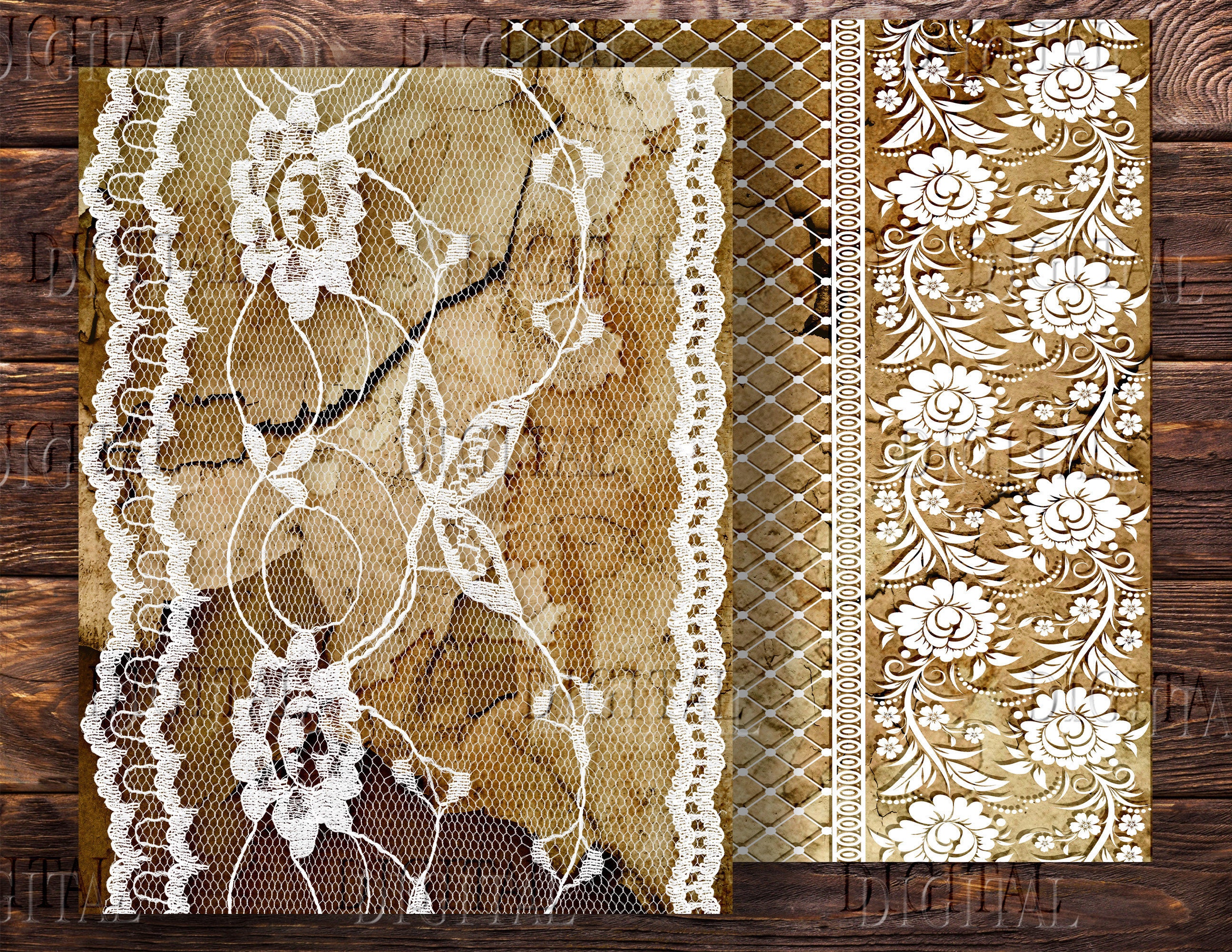 Printable Lace Paper Pack, Digital Junk Journal Pages, PDF - Etsy