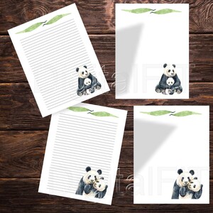 Panda Bear & Panda Baby Printable Digital Paper, Chinese Panda, 4 Pages ...