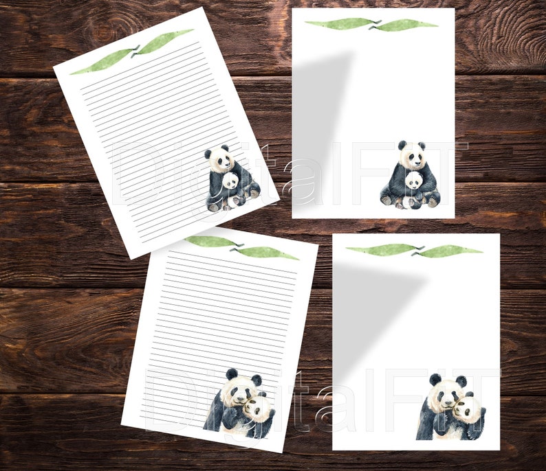 Panda Bear & Panda Baby Printable Digital Paper Chinese | Etsy