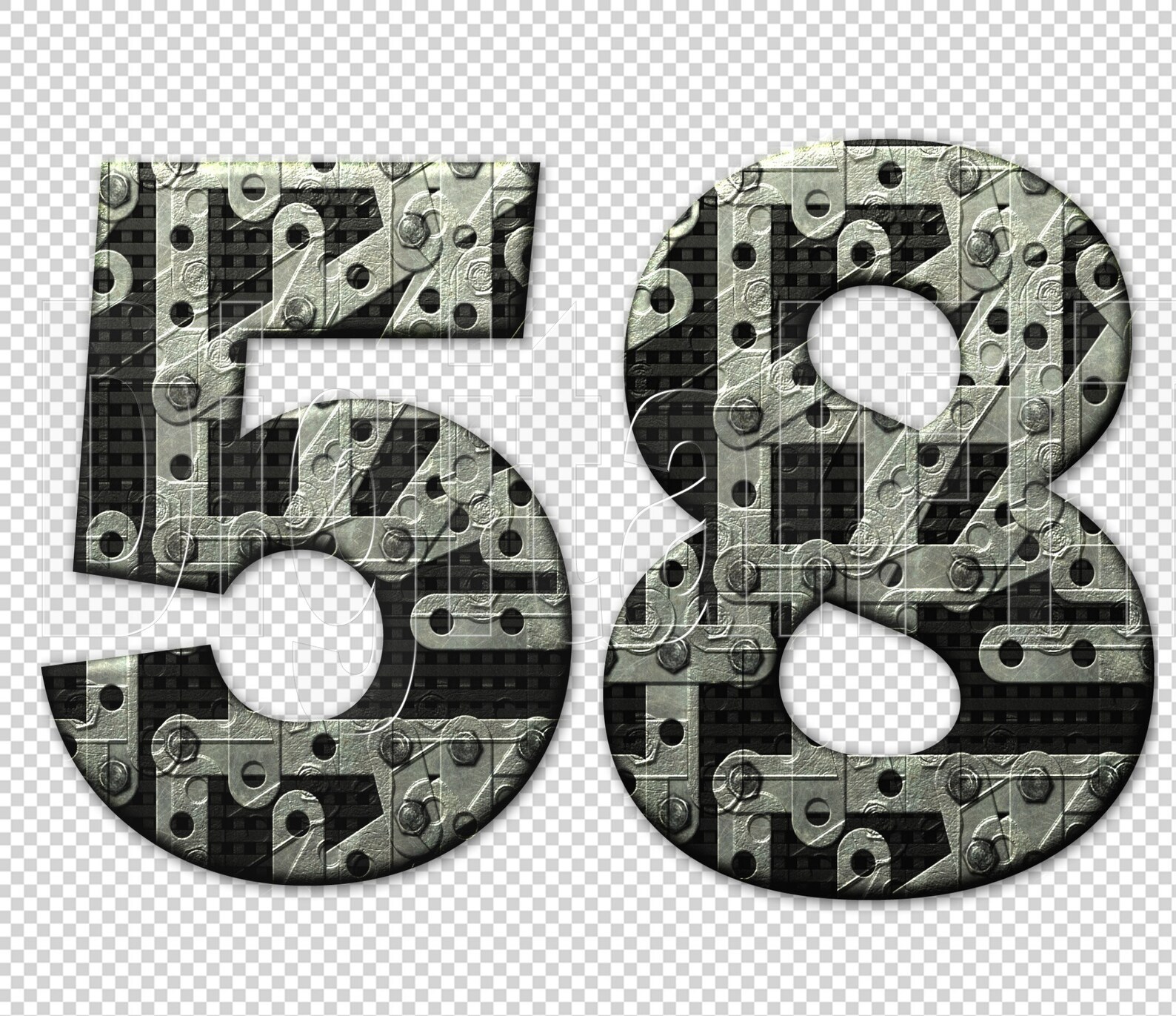 Steampunk Digital Numbers Steampunk Art PNG - Etsy