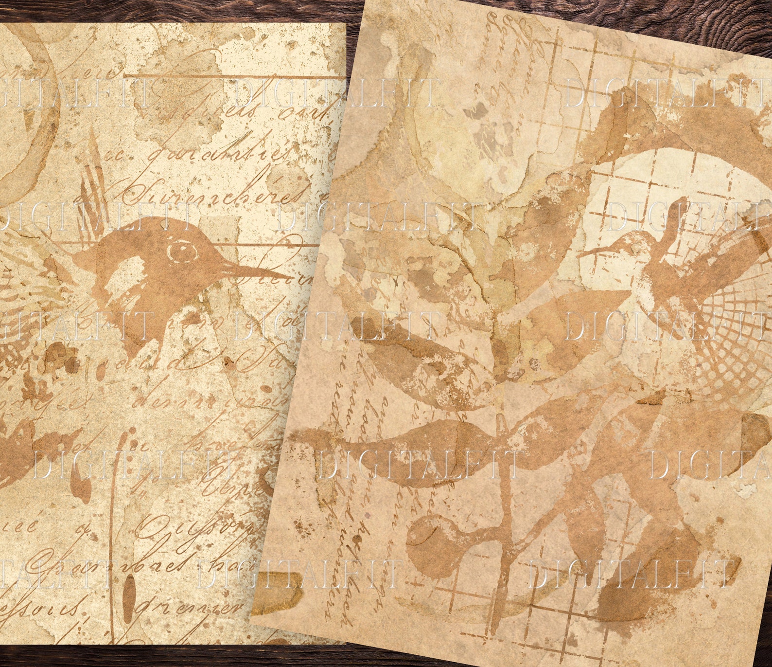 Coffee Stained Paper 14 Digital Coffee Dyed Pages - Etsy