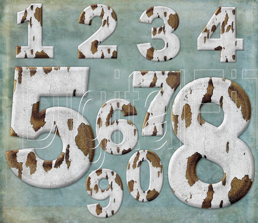 Distressed Numbers, Peeling Wood, Grunge Digital Numbers - Etsy