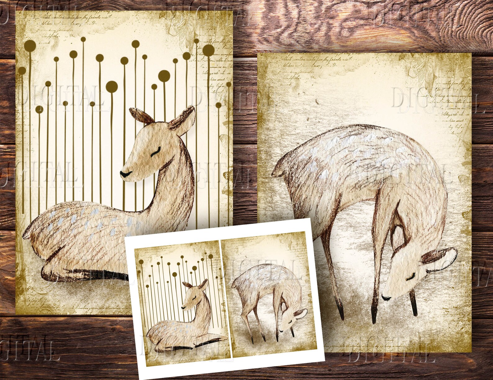 Deer Spirit Animal Ephemera 10 Deer Printable Junk Journal - Etsy