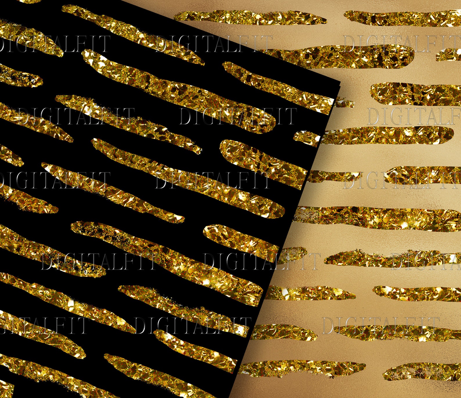 Black & Gold Glitter Digital Paper Printable Commercial Use - Etsy