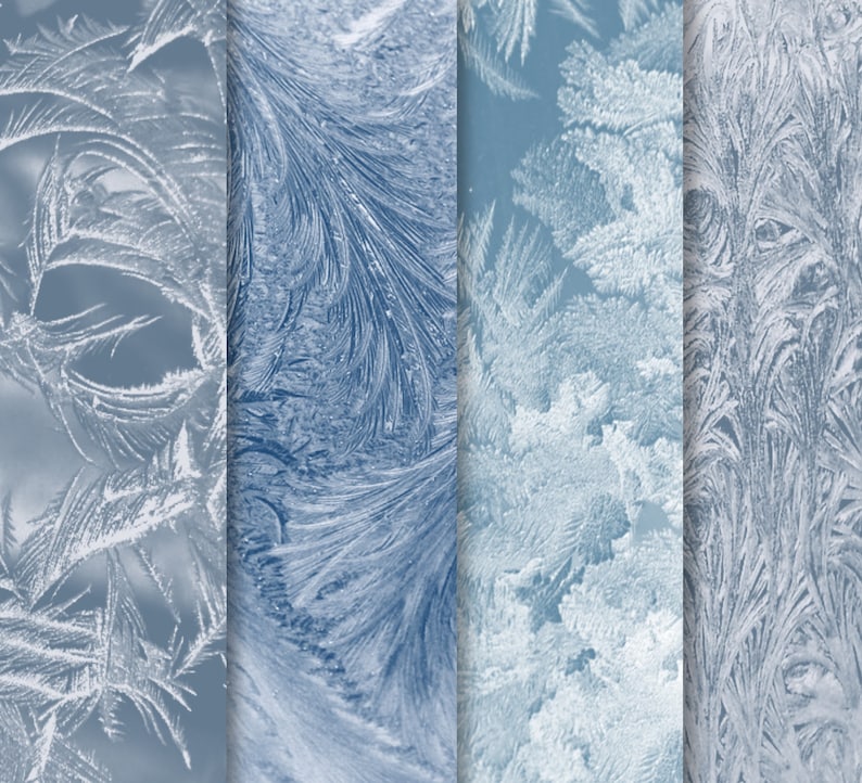 20 Frozen Winter Window Digital Frozen Glass Paper | Etsy