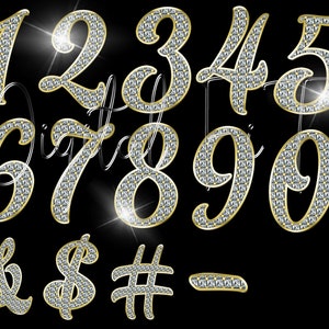 Diamond Numbers Clipart Gem Numbers Symbols Clip Art Instant Download ...
