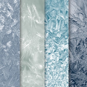 20 Frozen Winter Window, Digital Frozen Glass Paper - Etsy