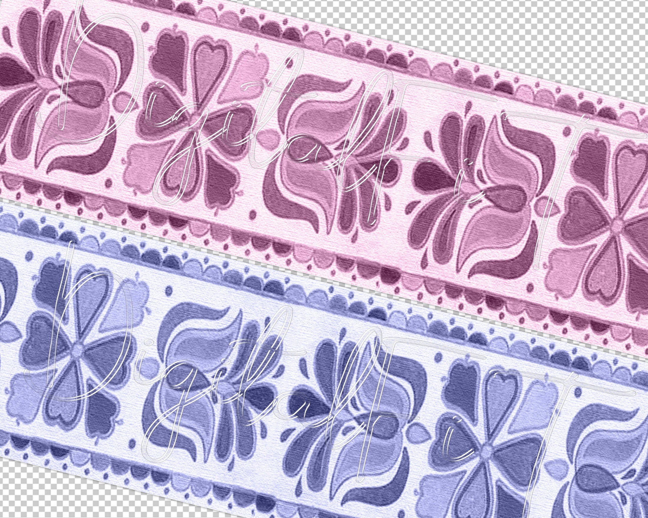 9 Vintage Digital Scrapbooking Ribbon Lace JPG Digital Files | Etsy