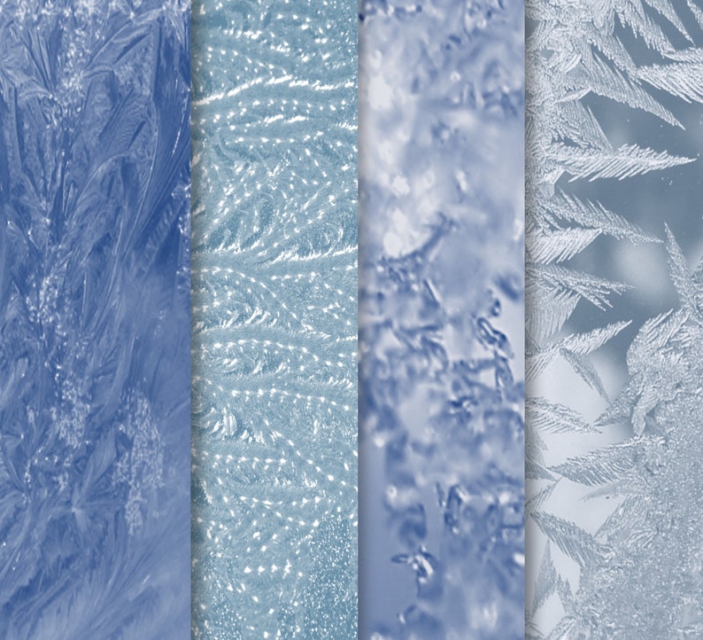 20 Frozen Winter Window, Digital Frozen Glass Paper - Etsy