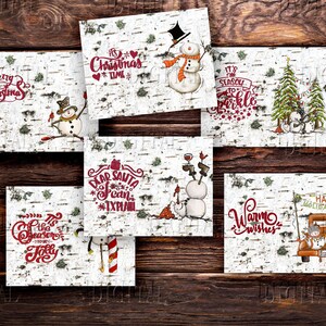 Funny Snowman Digital Paper, Set 2, Christmas Collage Sheets, PDF - Etsy