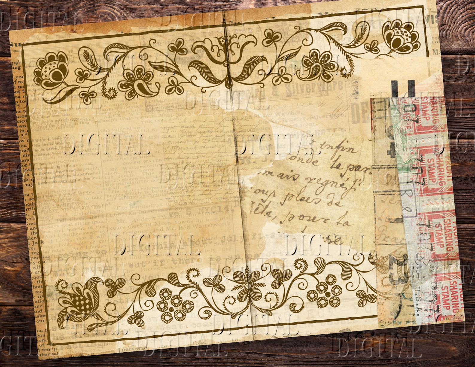 Old Paper Junk Journal Printable Vintage Scrapbooking Paper | Etsy ...