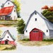 White Rustic Farm Barn Countryside Design Farm Watercolor - Etsy
