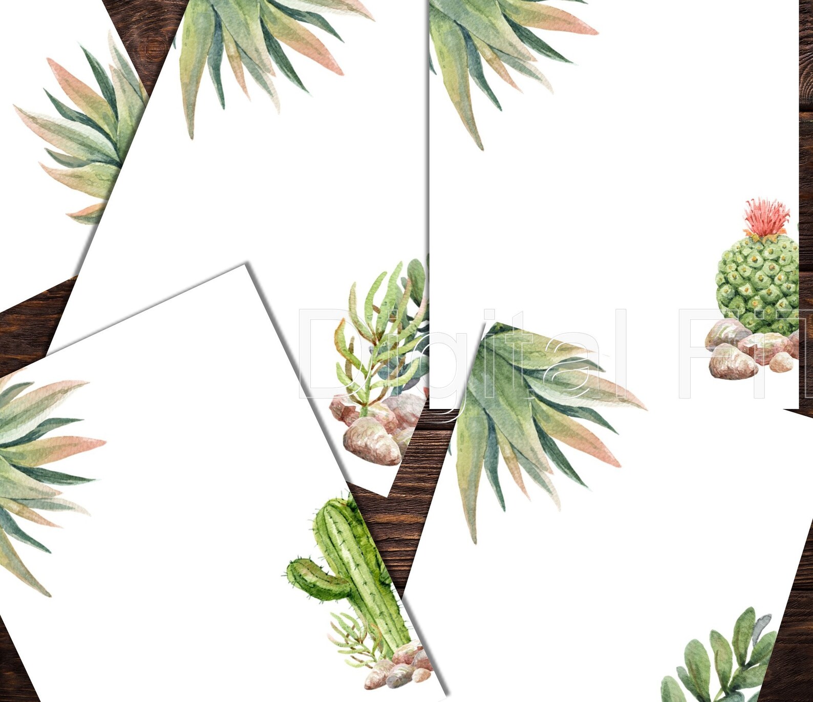 Cactus Printable Digital Paper 10 Pages Instant Download - Etsy