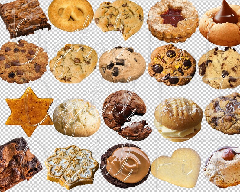 Cookies Clipart Digital Cookie Food Desserts Clipart - Etsy